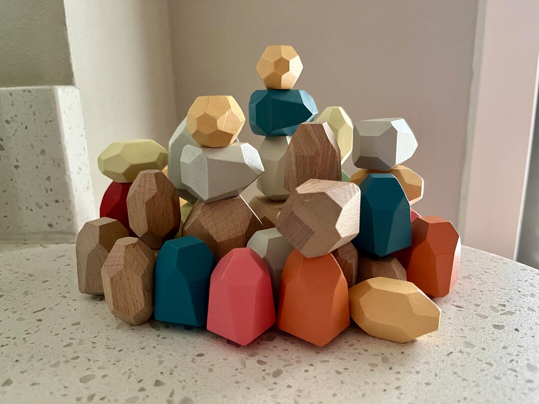 Wooden Stacking Rocks - Etsy