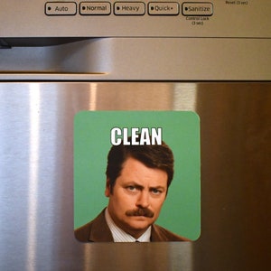 Ron Swanson Dishwasher Magnet Clean Dirty *great Stocking Stuffer* - Etsy