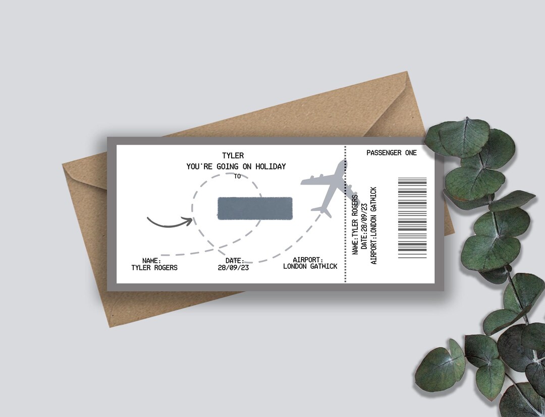 Personalised Surprise Birthday Card Personalised Surprise Holiday ...