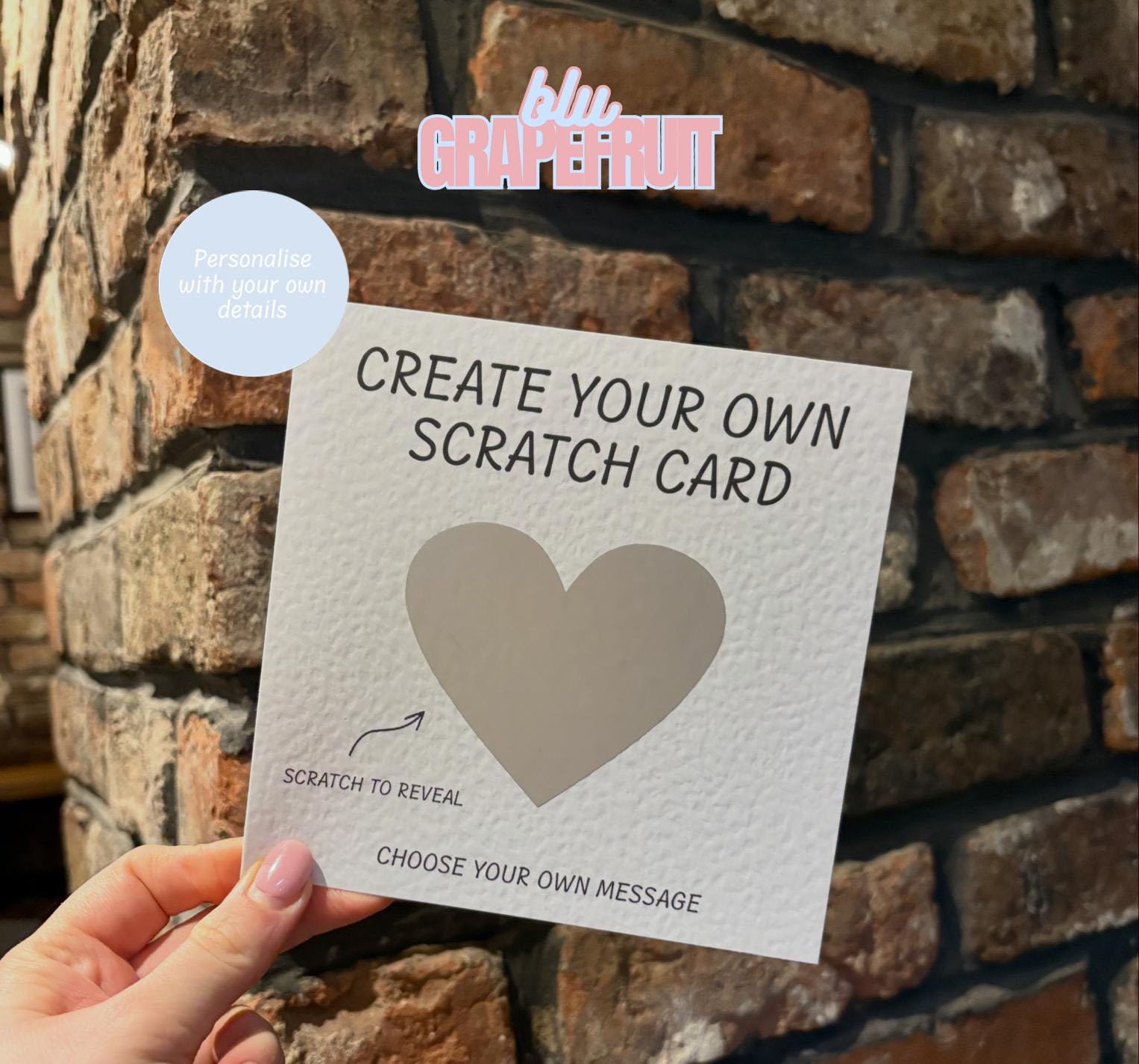 Personalised Scratch Card for Any Occasion | Custom Message, Heart ...