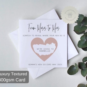 Hen Party Reveal Card, Scratch Surprise Card, Hen Party Card, Hen Do ...