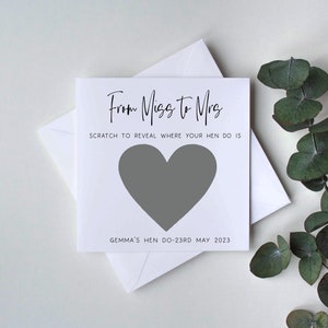 Hen Party Reveal Card, Scratch Surprise Card, Hen Party Card, Hen Do ...