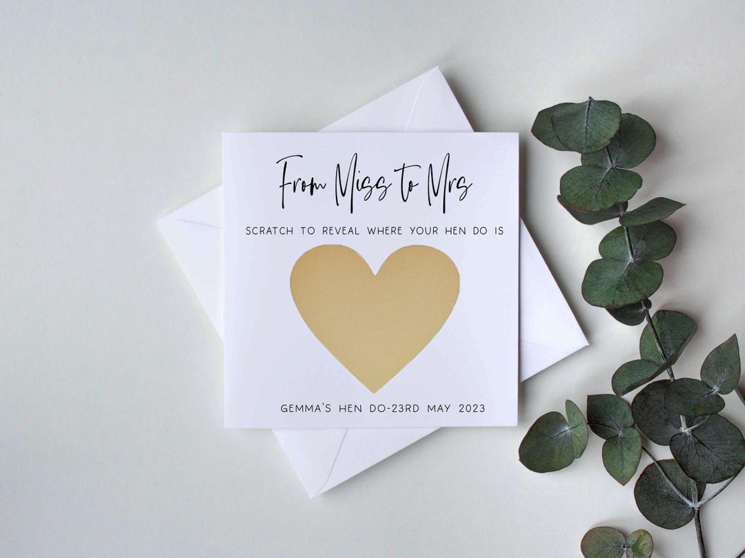 Hen Party Reveal Card, Scratch Surprise Card, Hen Party Card, Hen Do ...