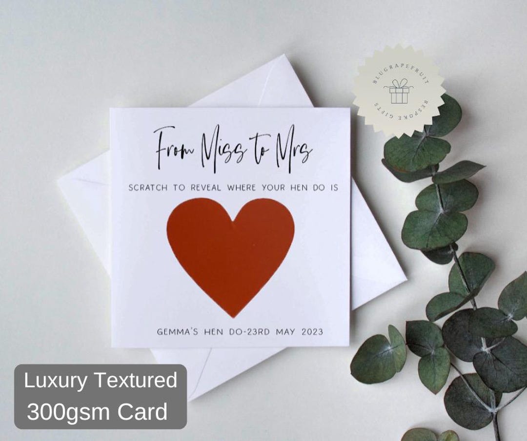 Hen Party Reveal Card, Scratch Surprise Card, Hen Party Card, Hen Do ...