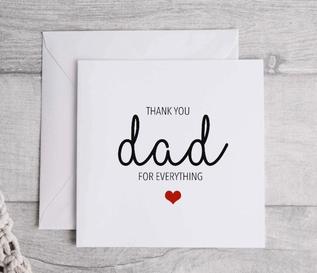Special Dad Thank You Card, Cute Fathers Day Card, Best Dad Card, Daddy ...