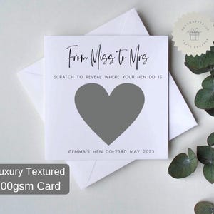 Hen Party Reveal Card, Scratch Surprise Card, Hen Party Card, Hen Do ...