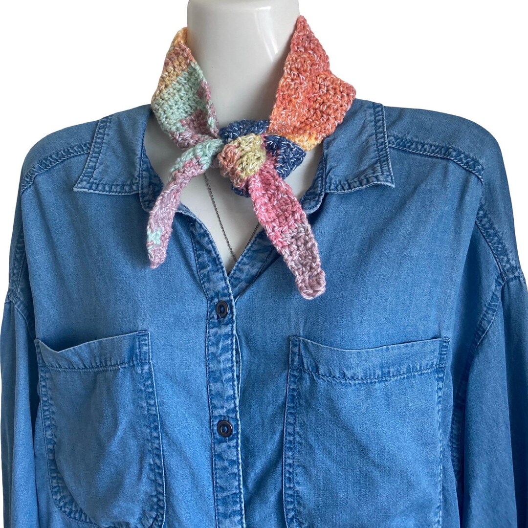 Sophie Scarf Candy, Crocheted in Zurich From a Cotton Blend in Bright ...