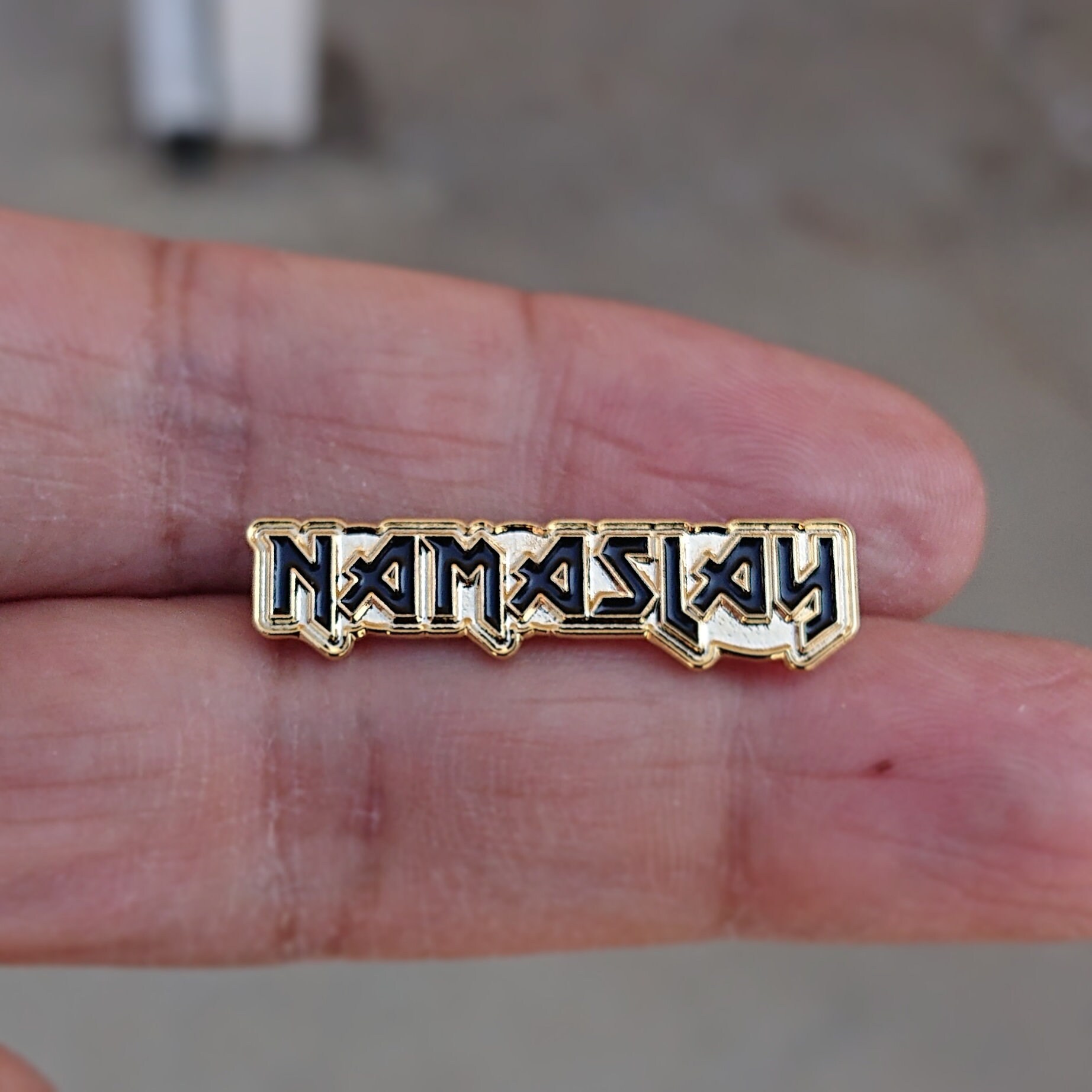 NAMASLAY Enamel Pin Badge - Yoga Pin - Heavy Metal Pin - Feminist Pin ...