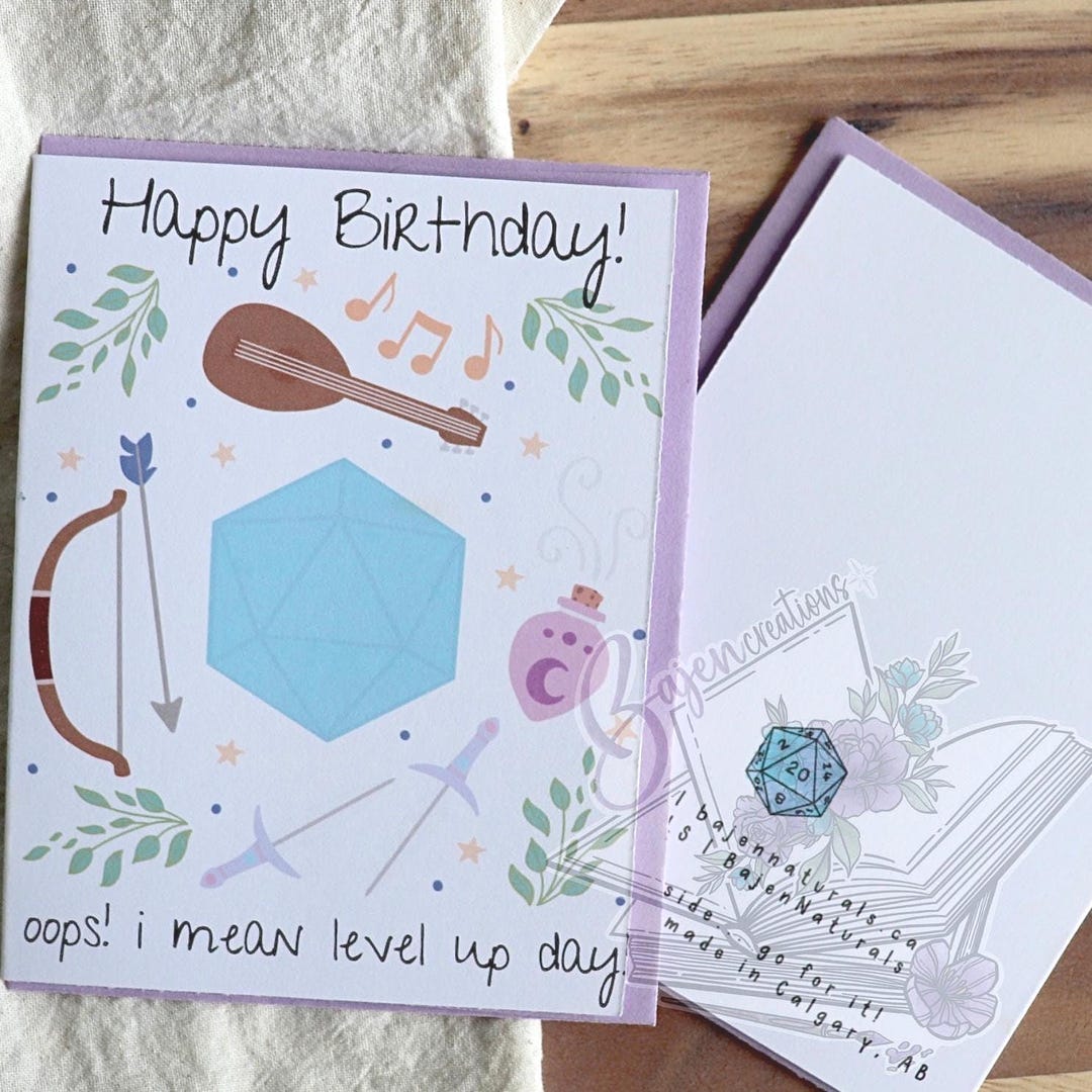 Happy Level up Day! Dungeons and Dragons Card | D&D Greeting Card ...