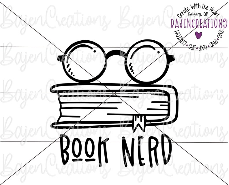 Book Nerd SVG Cut Files for Cricut and Silhouette Reading - Etsy
