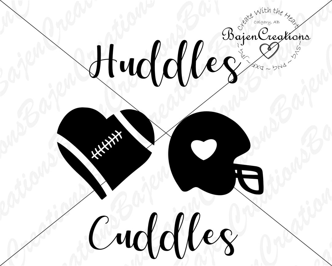 Huddles and Cuddles Football SVG and DXF Cut File, Sports Fan - Etsy ...