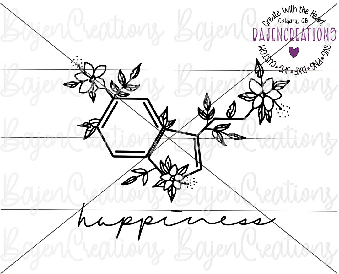 Floral Serotonin Chemistry Symbol SVG Cut File for Cricut and ...