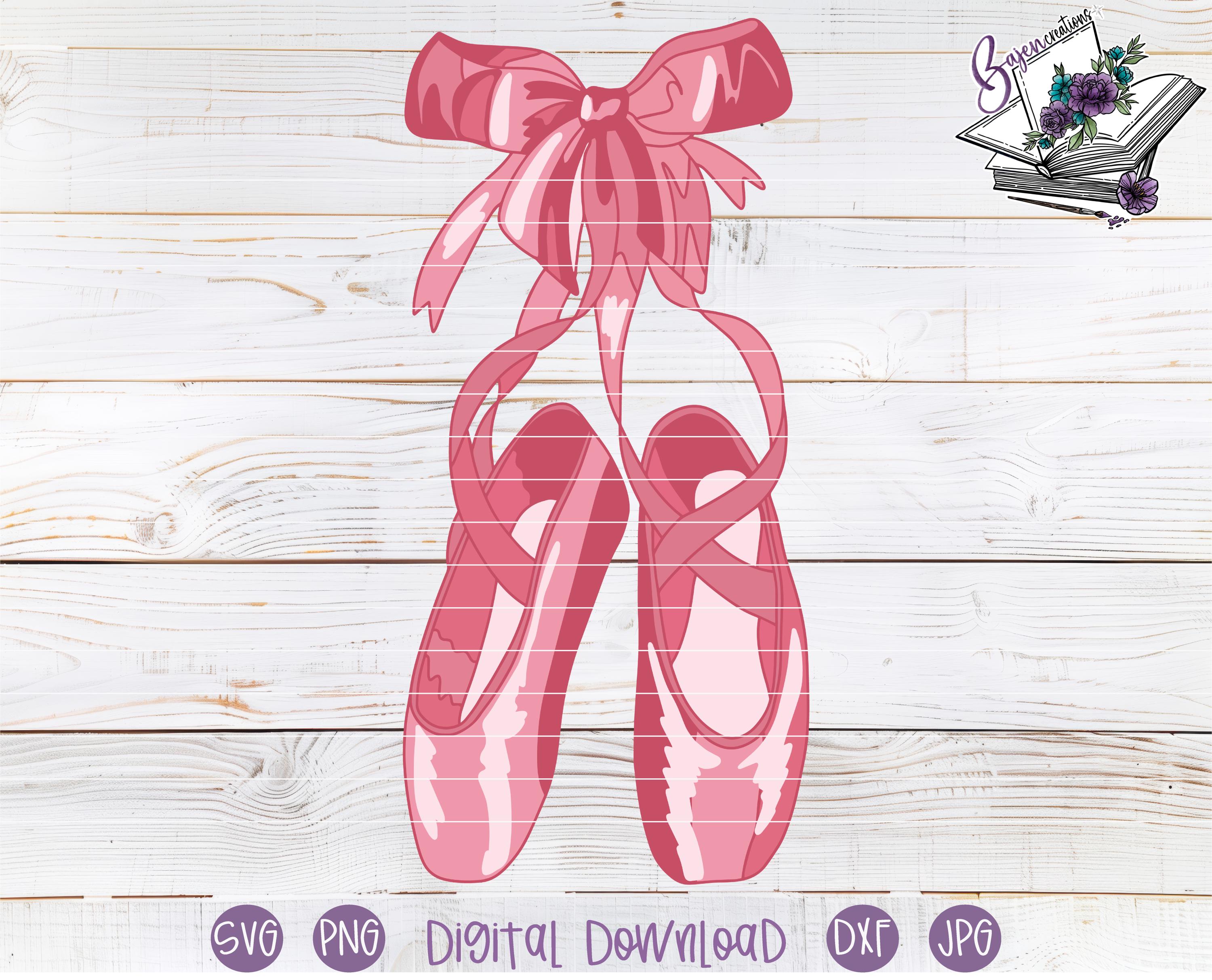 Ballet Shoes SVG and DXF Cut Files for Cricut and Silhouette, Dancer ...