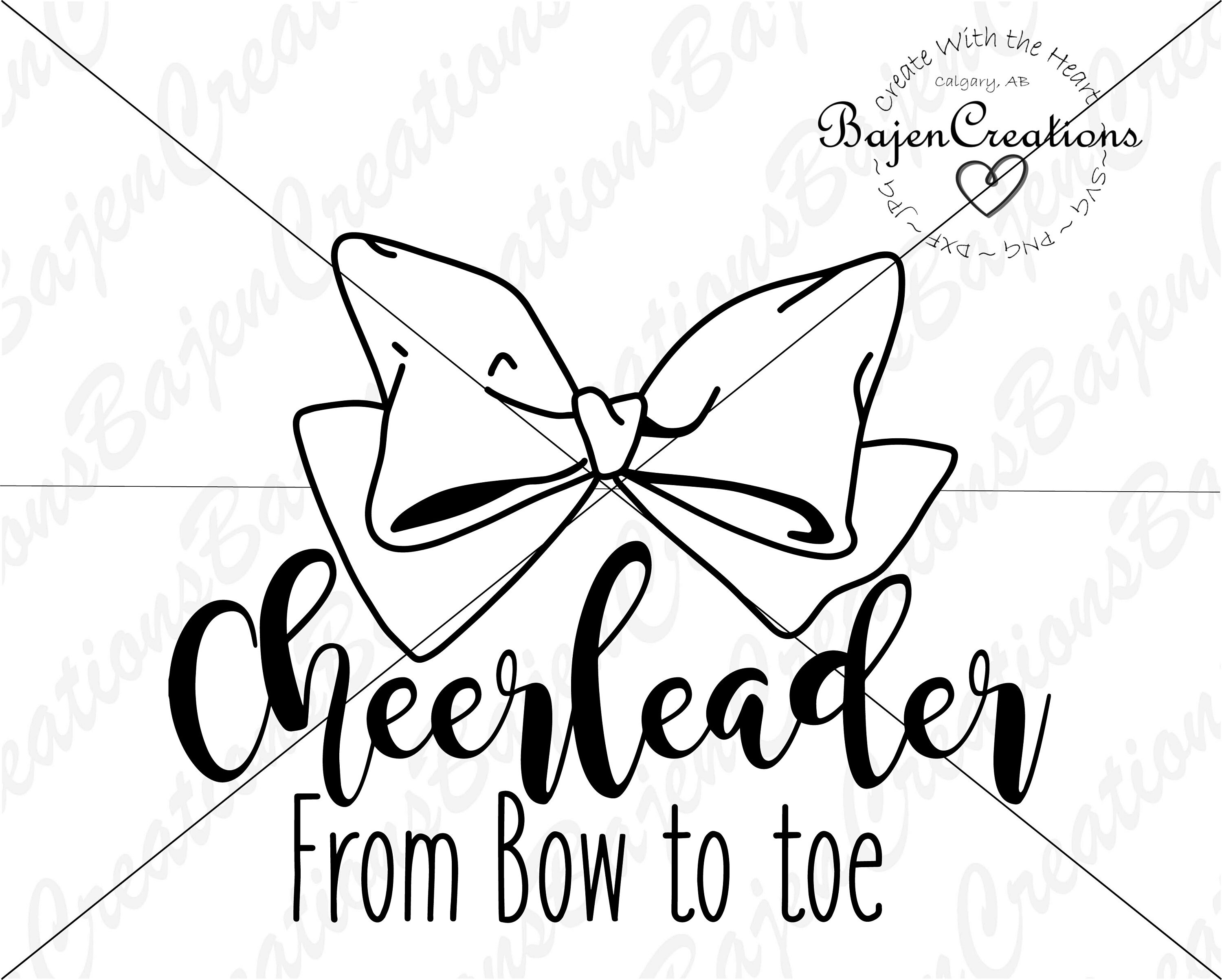Cheerleader From Bow to Toe SVG and DXF Cut Files Cheer Squad - Etsy ...