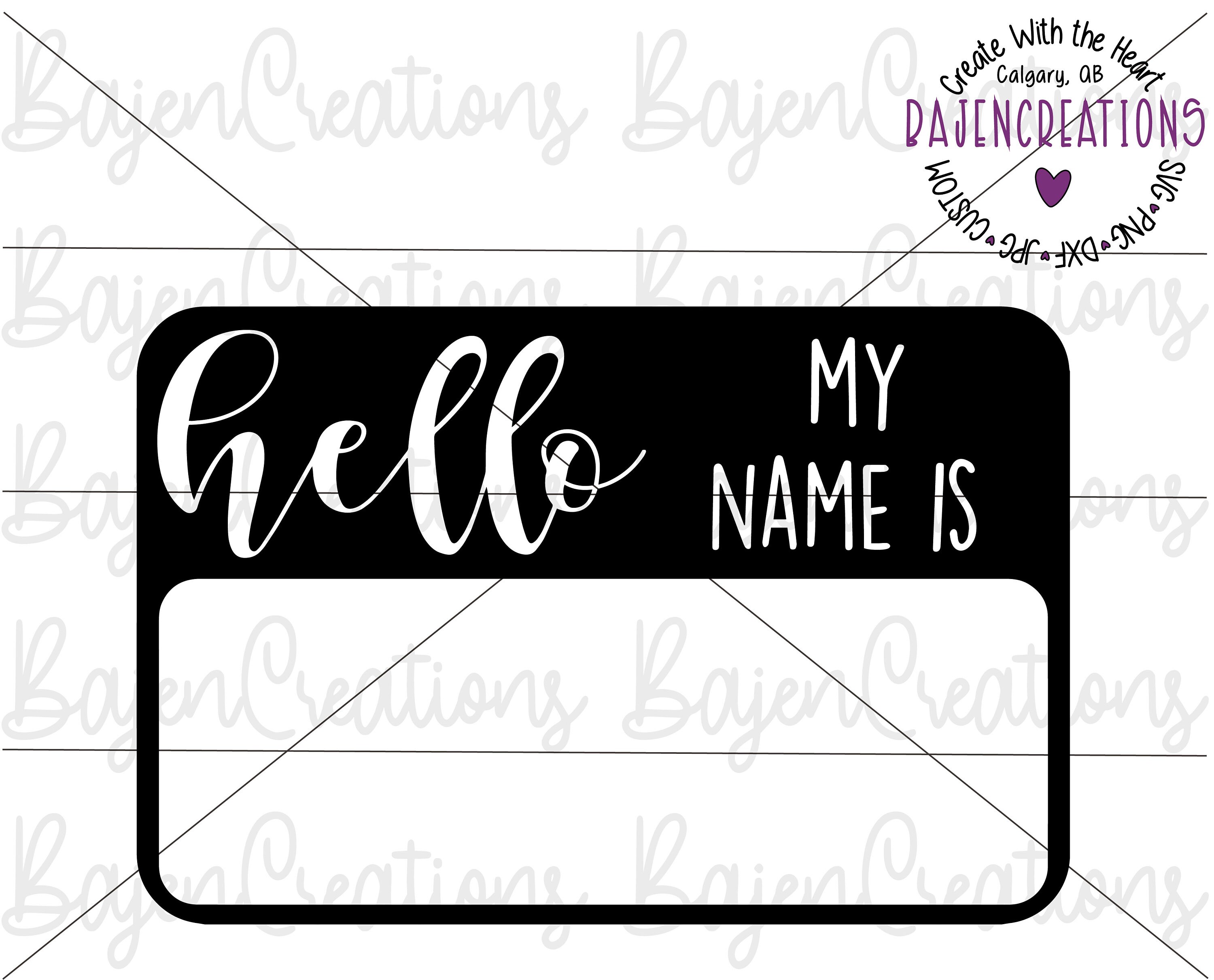 Hello My Name is SVG Name Tag Cut Files for Cricut and - Etsy