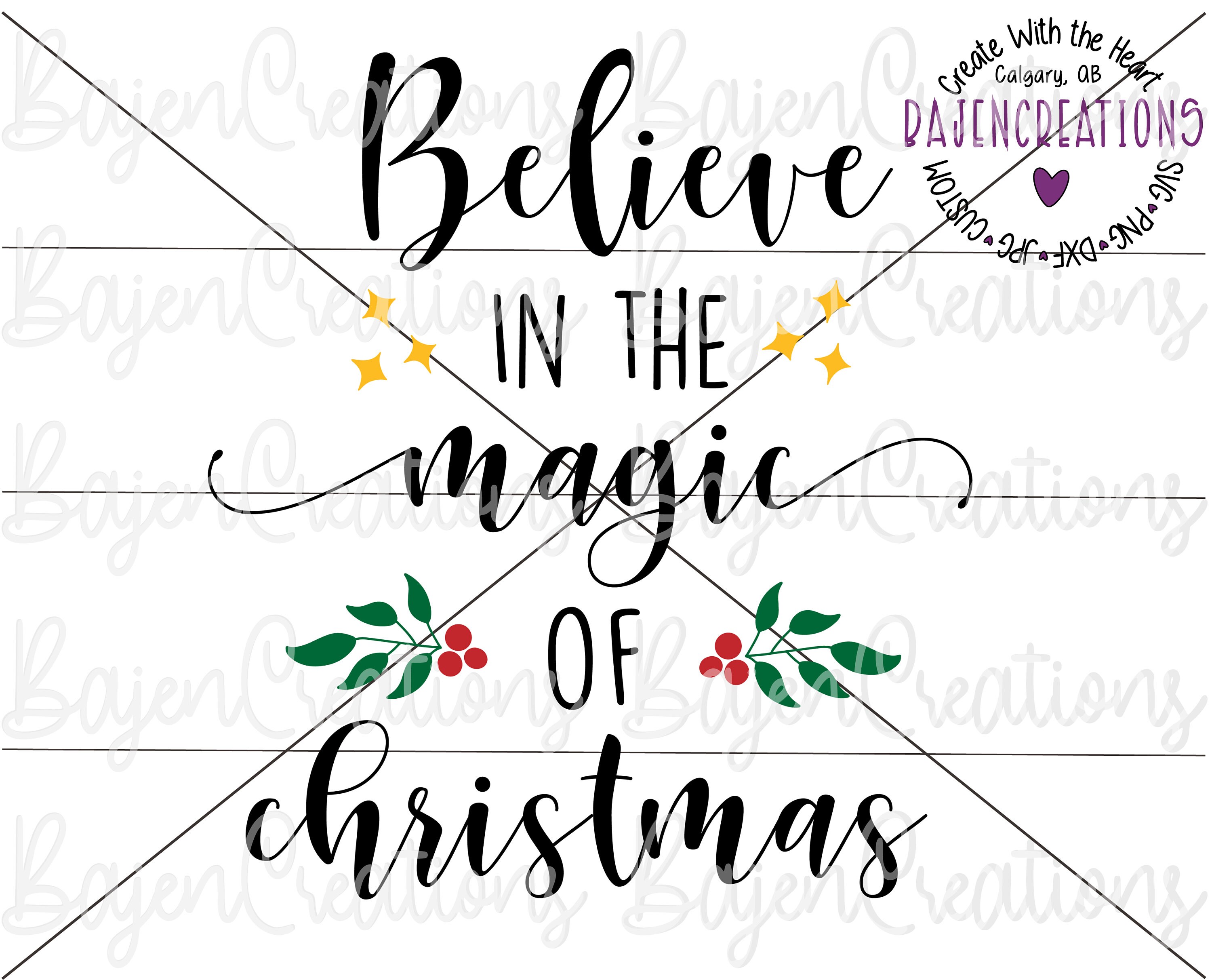 Calligraphy Believe In The Magic of Christmas for cricut for silhouette ...