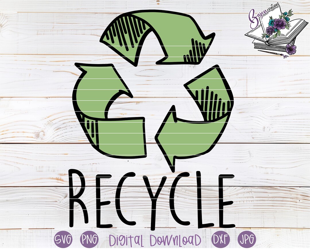 Recycle Bin Cut Files for Cricut and Silhouette, Recycling Sign, Vinyl ...