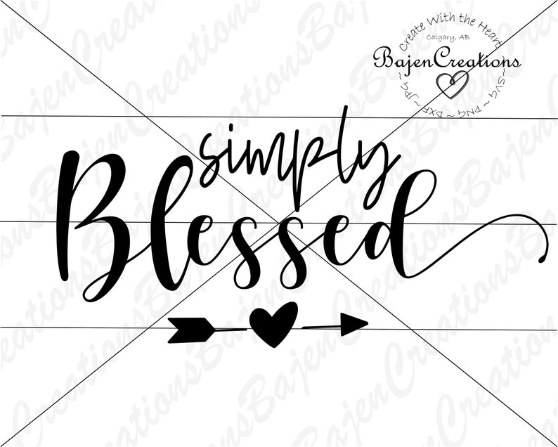 Simply Blessed Svg Cut File For Cricut And Silhouette Sticker Etsy