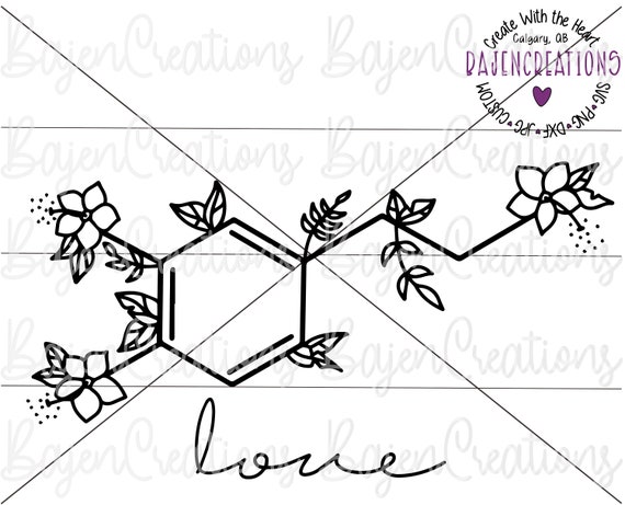 Floral Dopamine Chemistry Symbol SVG Cut File for Cricut and | Etsy