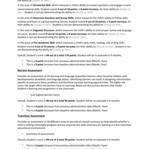 Editable VB-MAPP Summary Template, Milestones, Barriers, and ...