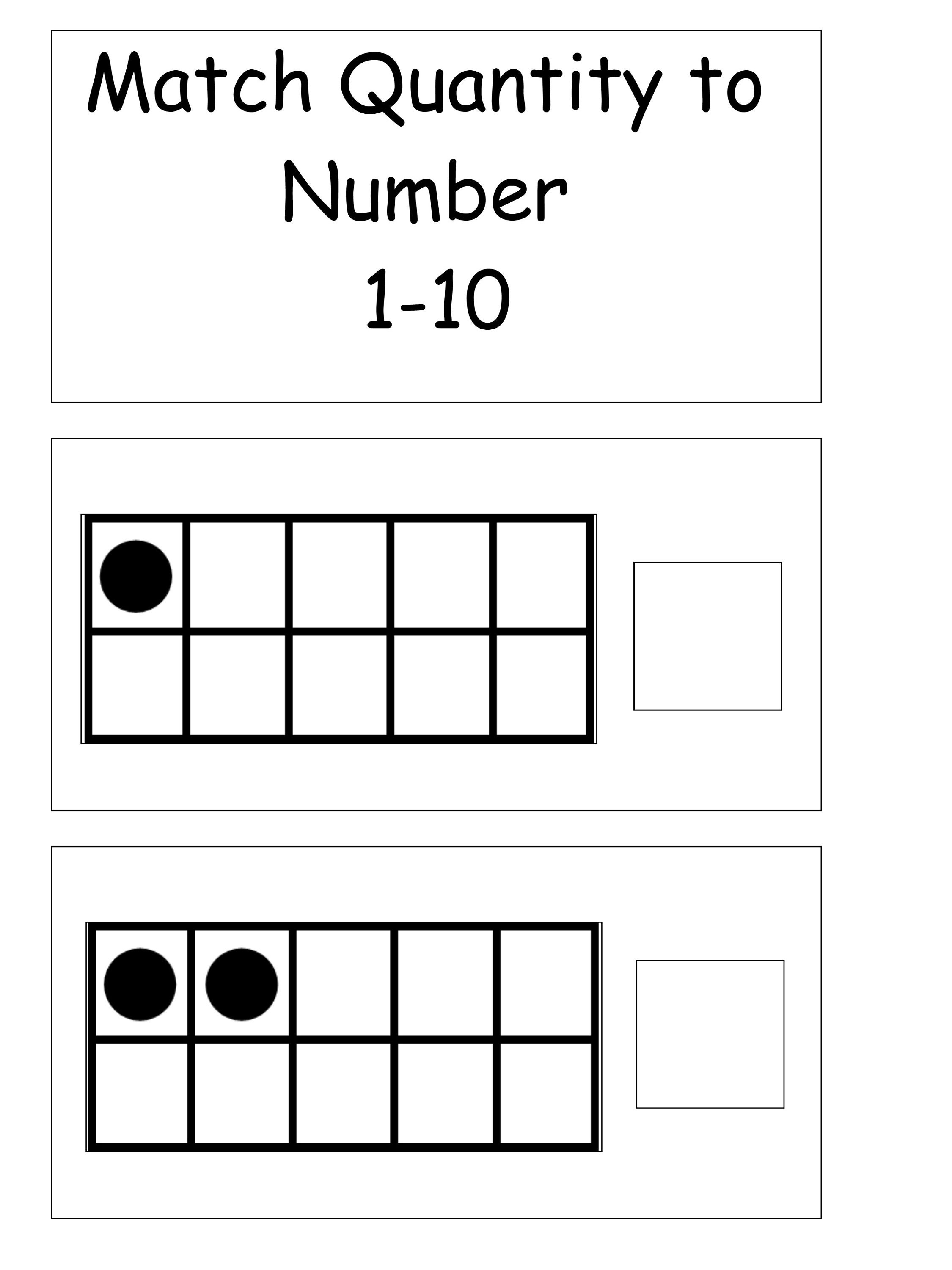 Counting, Matching Activity, Pre-k - Kindergarten - Grade School ...