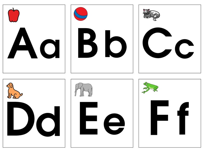 Educational Flashcards, Pre-k Kindergarten Grade School, Alphabet With ...