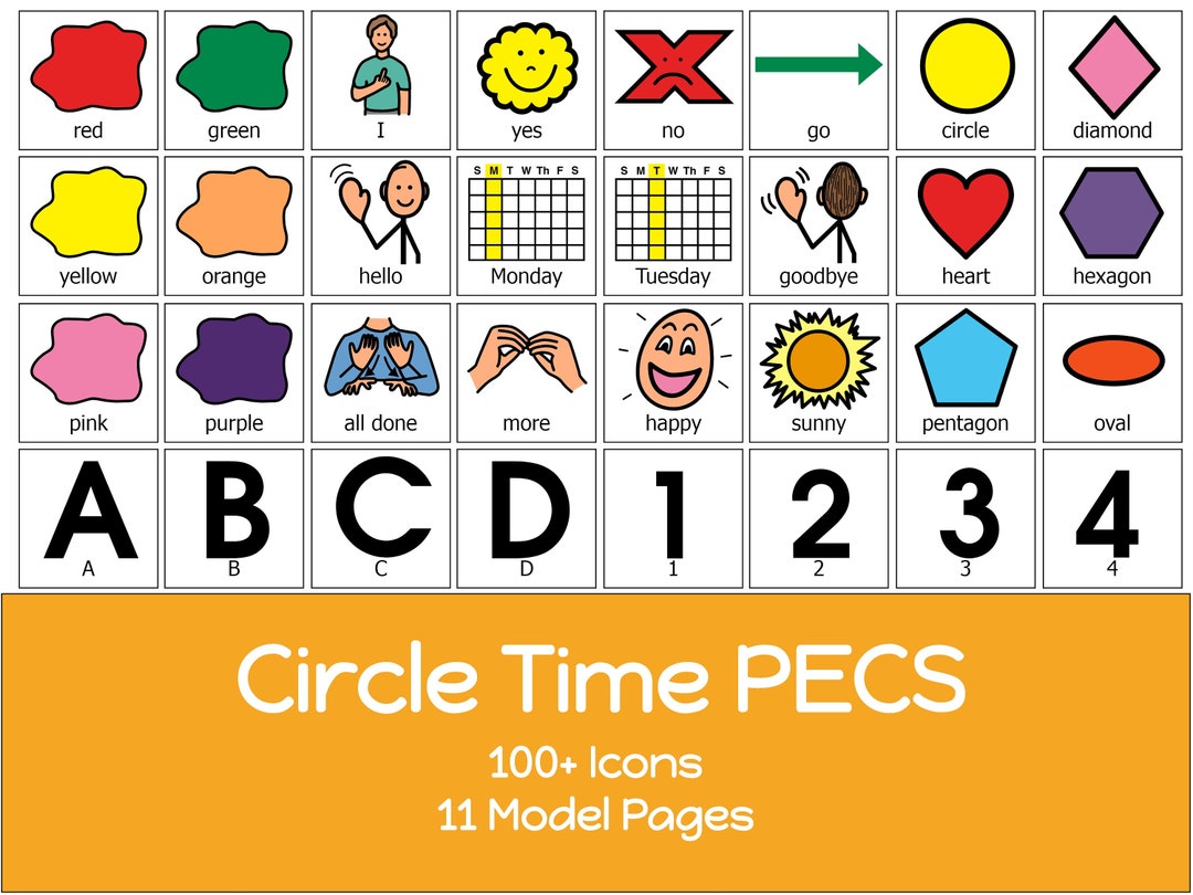Interactive PECS Communication Book, 100 Icons With 11 Model Pages ...