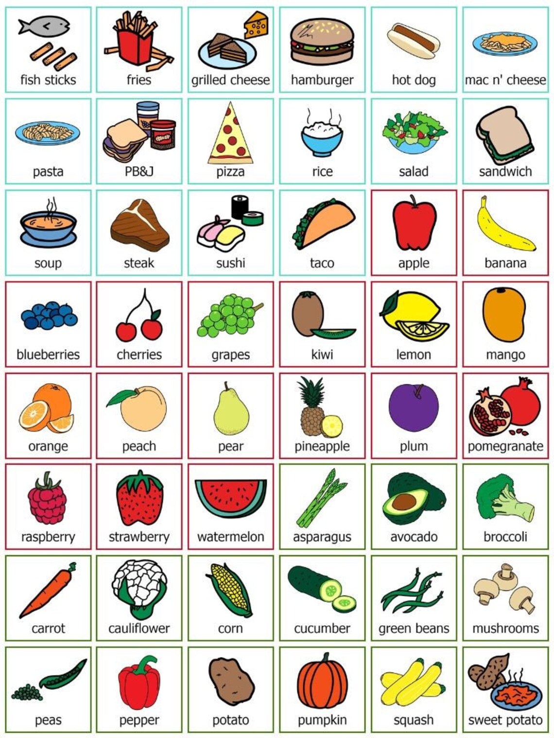 120+ Food Choices Interactive Board for Communication and Decision ...