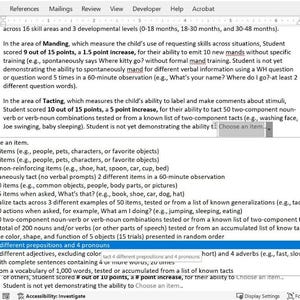 Editable VB-MAPP Summary Template, Milestones, Barriers, and ...