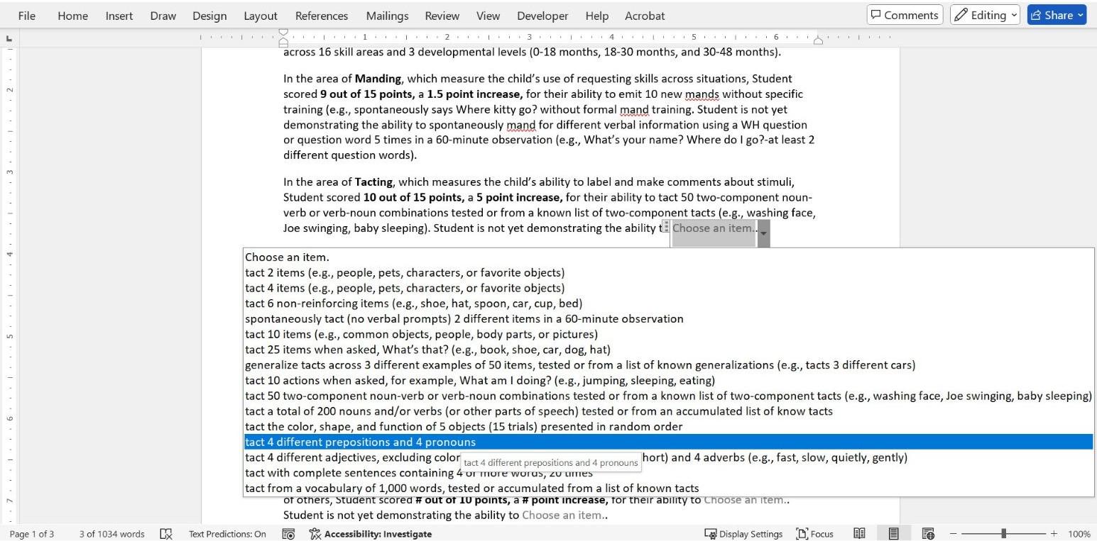 Editable VB-MAPP Summary Template, Milestones, Barriers, and ...