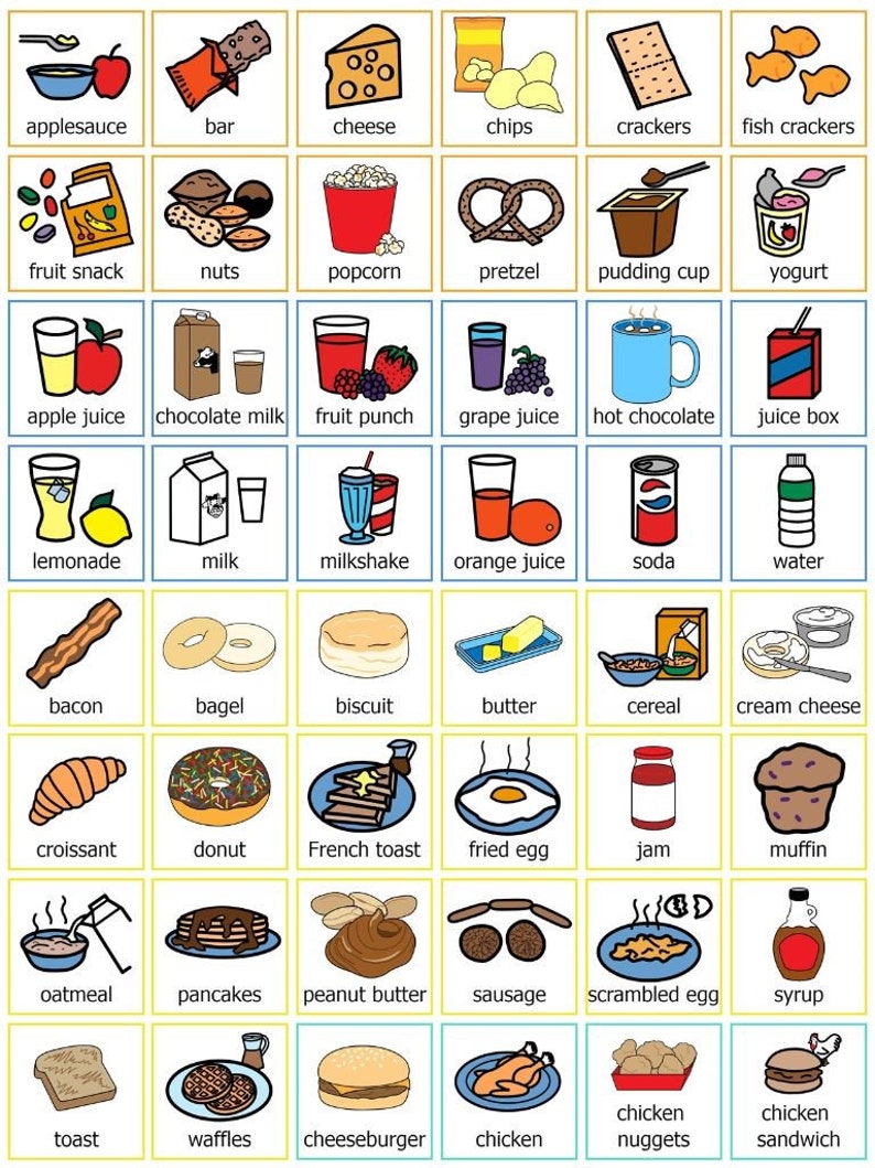 120+ Food Choices Interactive Board for Communication and Decision ...