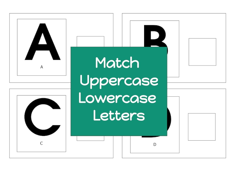 Matching Activity, Pre-k - Kindergarten - Grade School, Uppercase ...