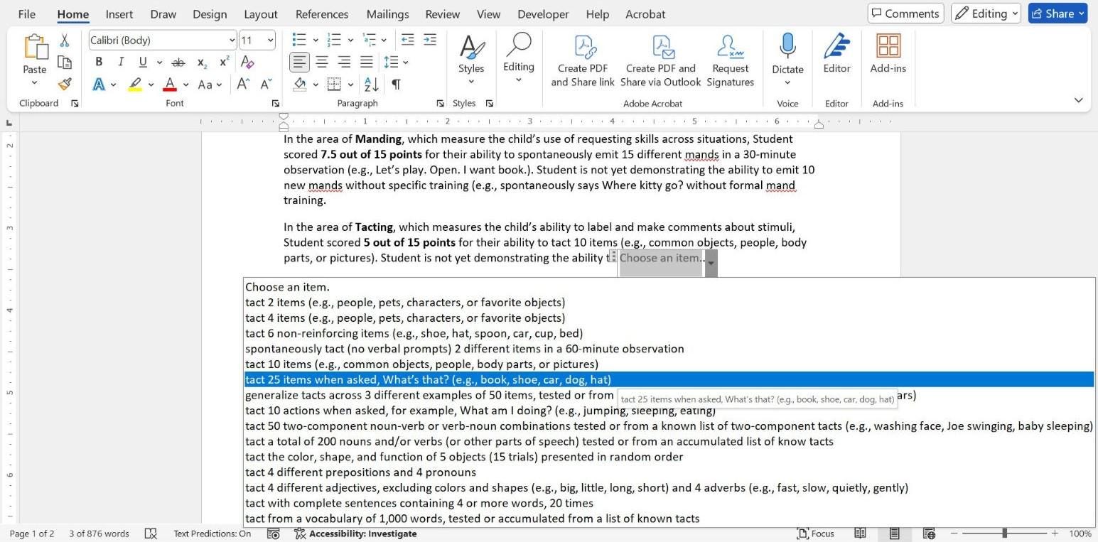 Editable VB-MAPP Summary Template, Milestones, Barriers, and ...