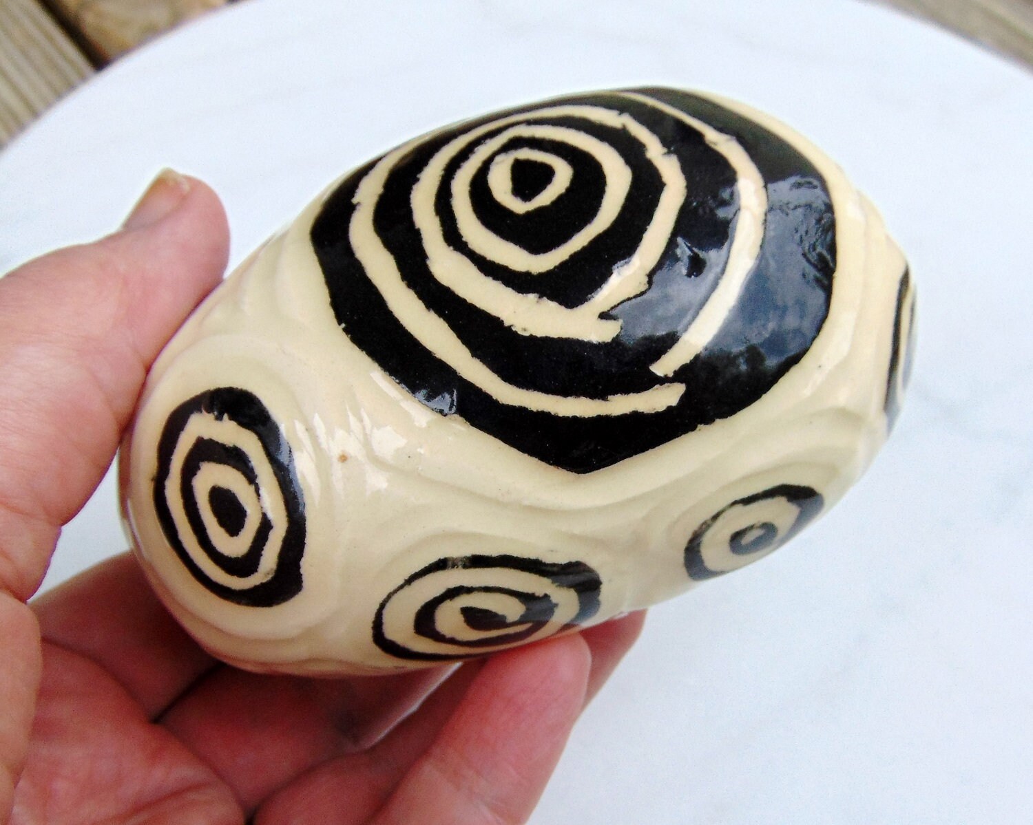 Egg Rattle Hand Built Pottery garden Decoration - Etsy.de