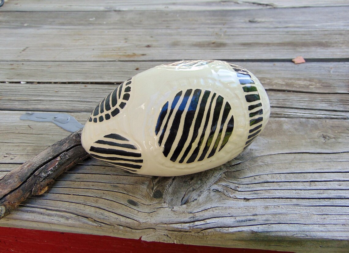 Easter Egg Rattle Hand Built Pottery Garden Decoration - Etsy