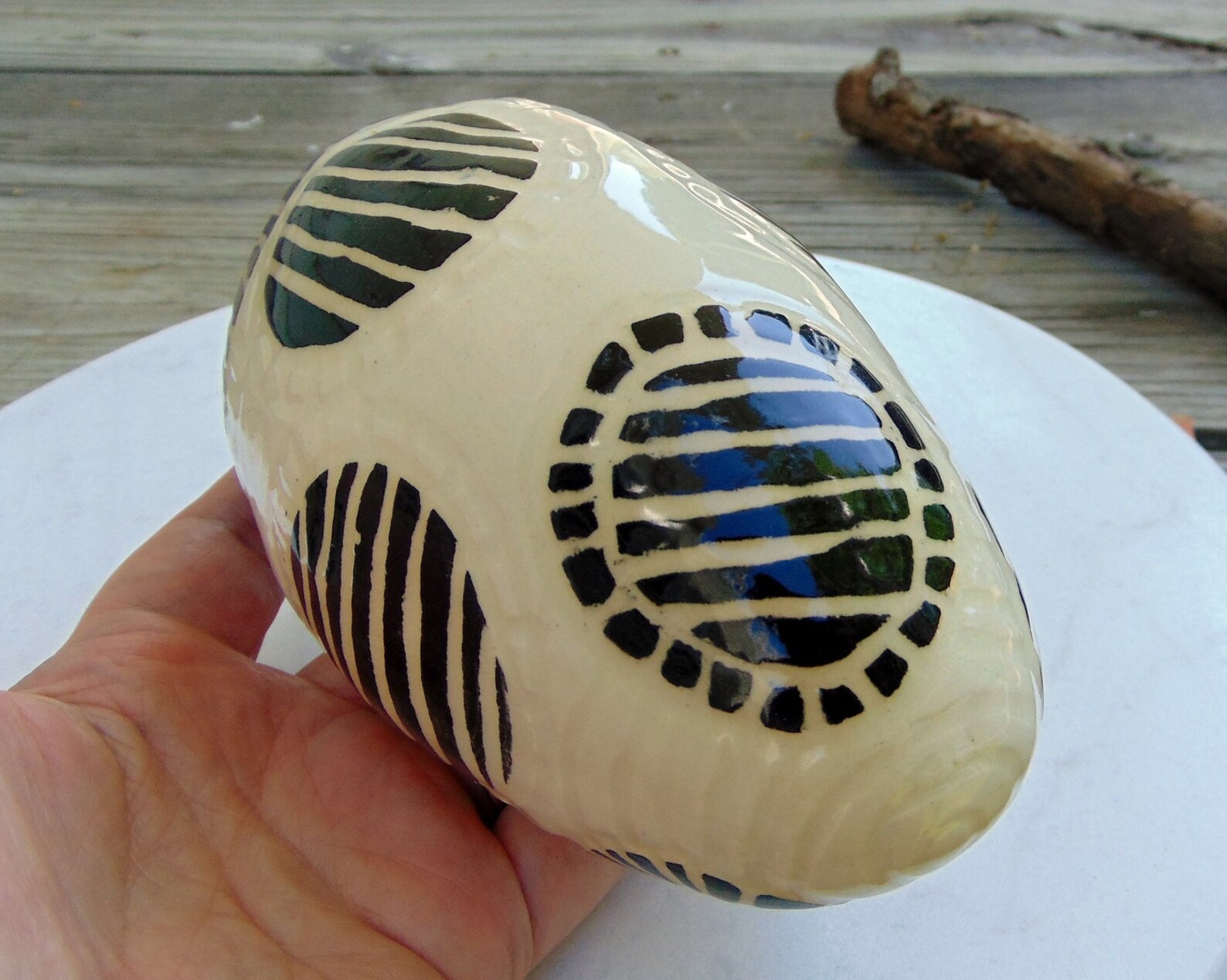 Easter Egg Rattle Hand Built Pottery Garden Decoration - Etsy