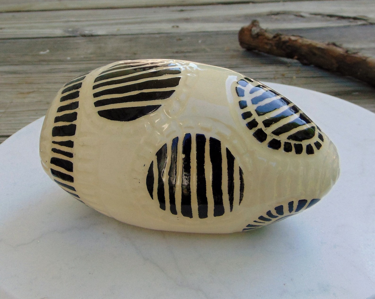 Easter Egg Rattle Hand Built Pottery Garden Decoration | Etsy