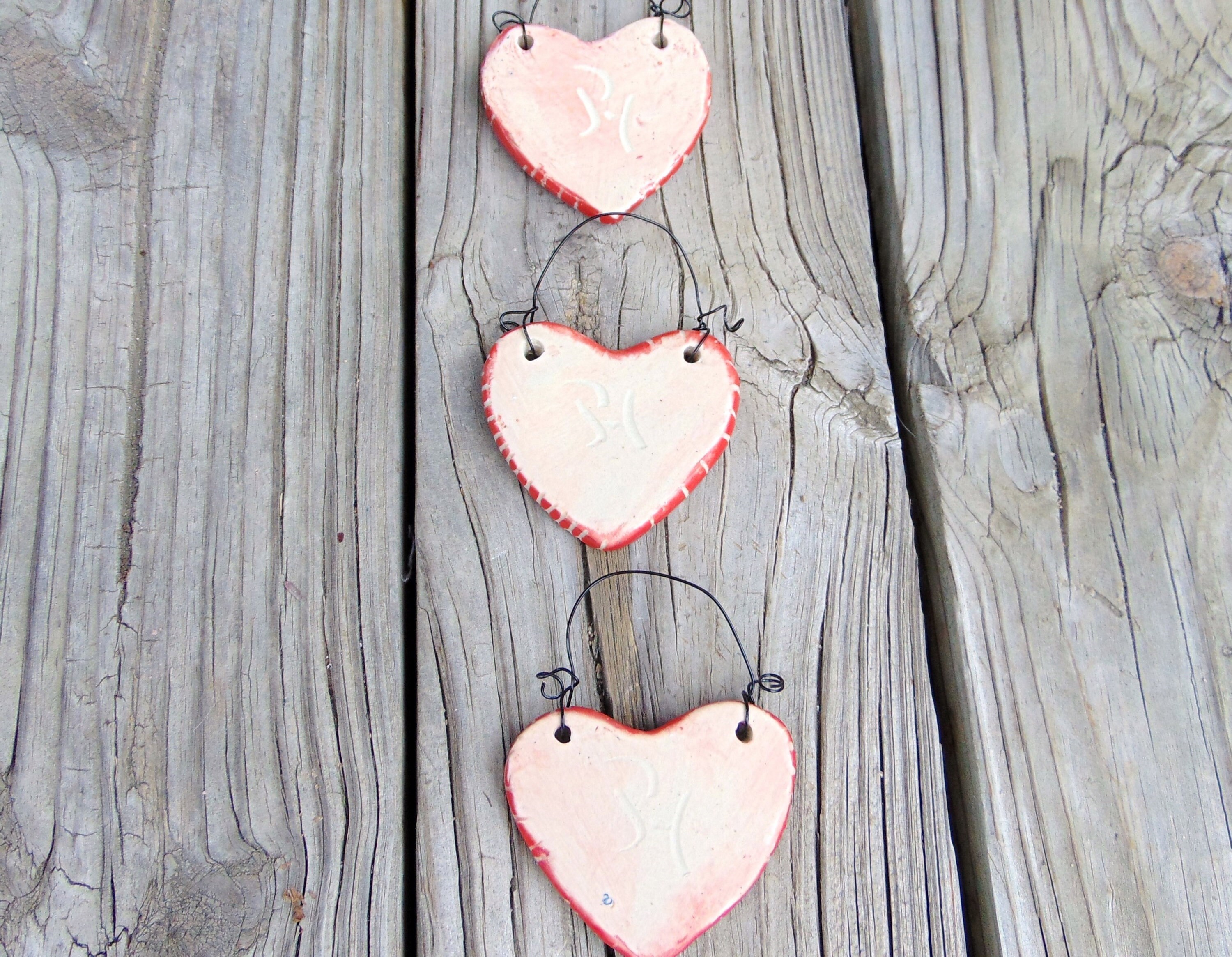 Heart Shaped Christmas Ornament With Sgraffito Pattern - Garden ...