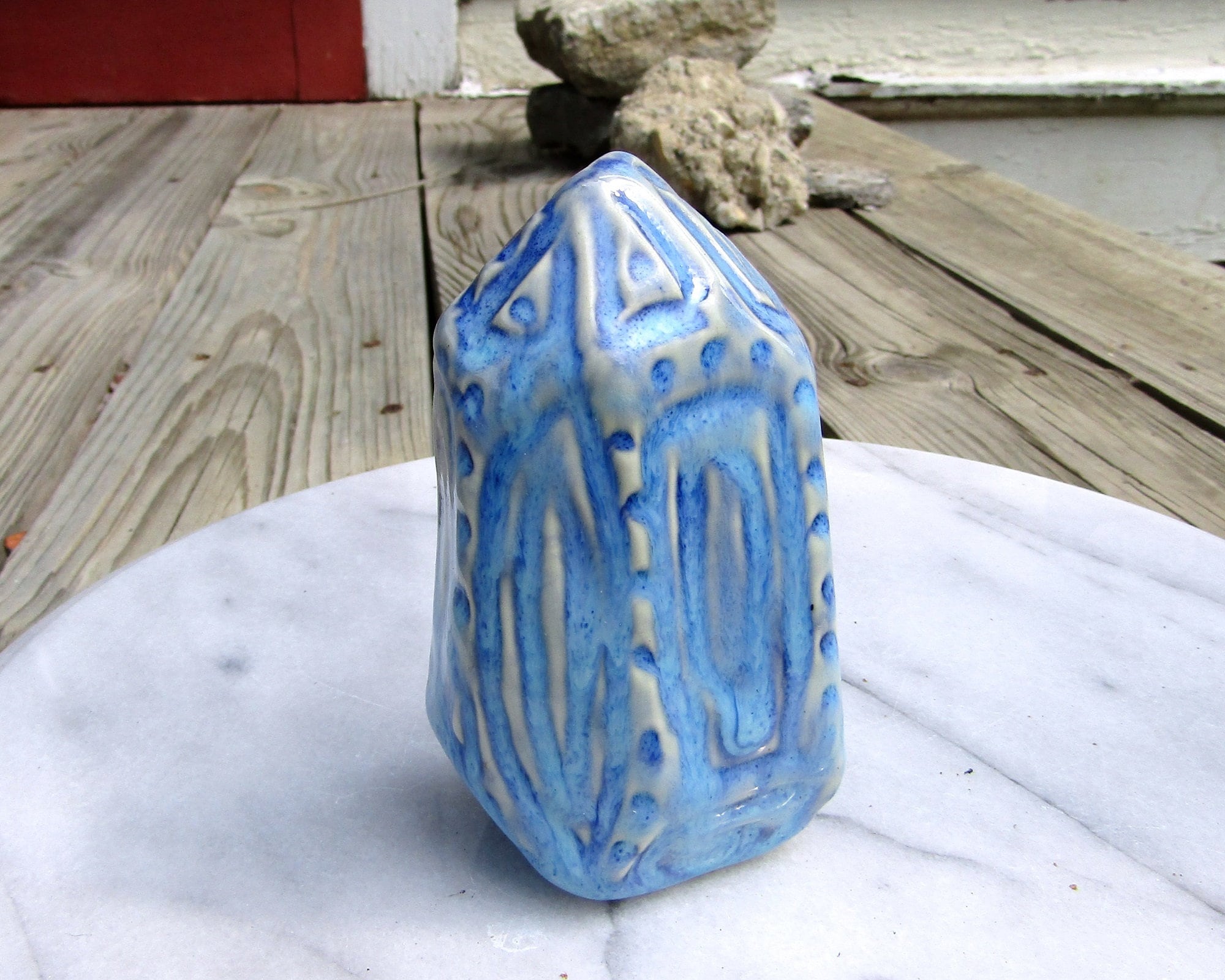 Hand Built Carved Pottery Garden Stone Rattle - Etsy