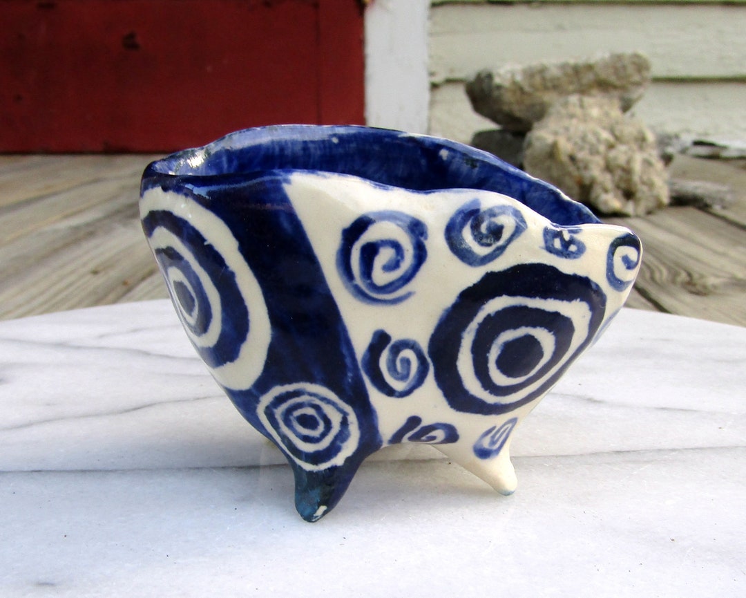Pottery Hand Built Pinch Pot Planter With Sgraffito Tribal Patterns - Etsy