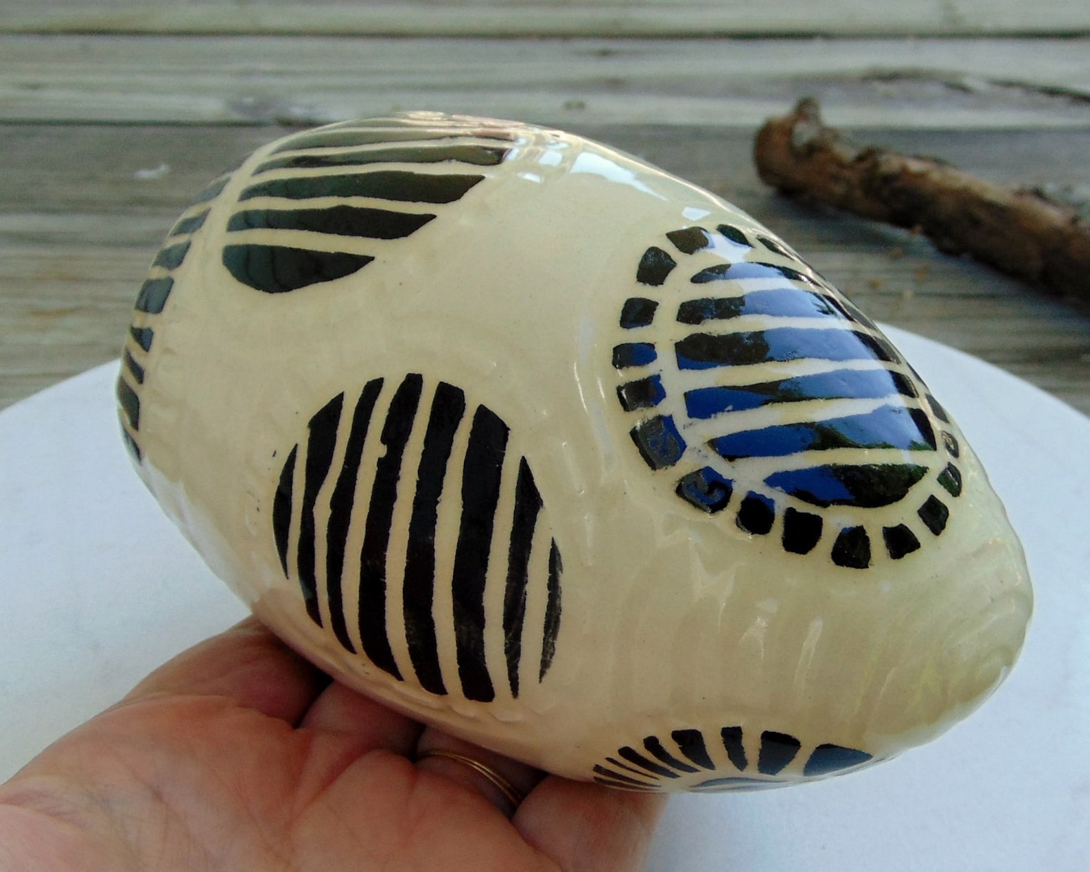 Easter Egg Rattle Hand Built Pottery Garden Decoration - Etsy