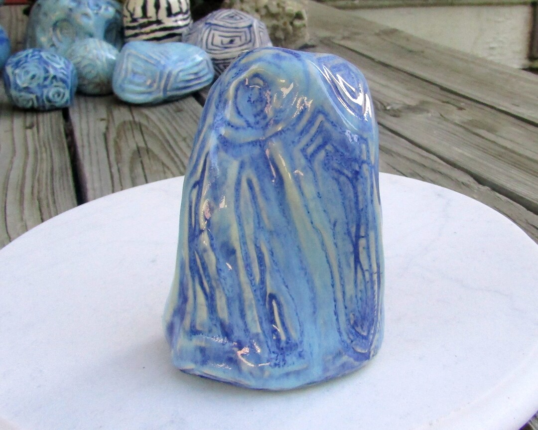 Modern Blue and Aqua Hand Built Ceramic Sound Maker Rattle Sculpture - Etsy