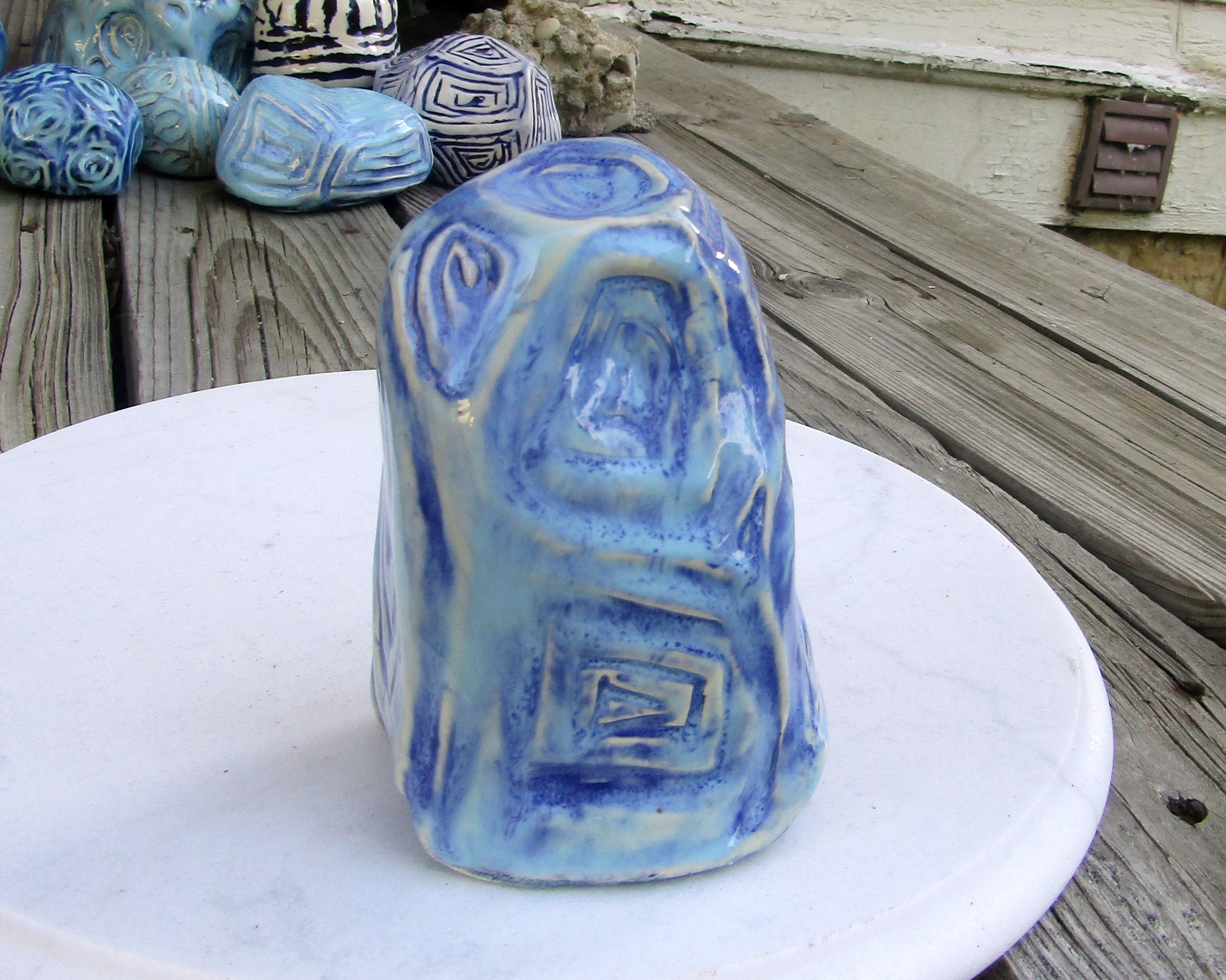 Modern Blue and Aqua Hand Built Ceramic Sound Maker Rattle Sculpture - Etsy