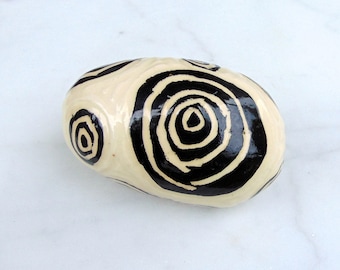 Hand Built Pottery Egg Shaped Doodle Art Rattle | Etsy