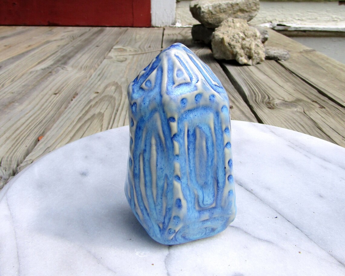 Hand Built Carved Pottery Garden Stone Rattle - Etsy