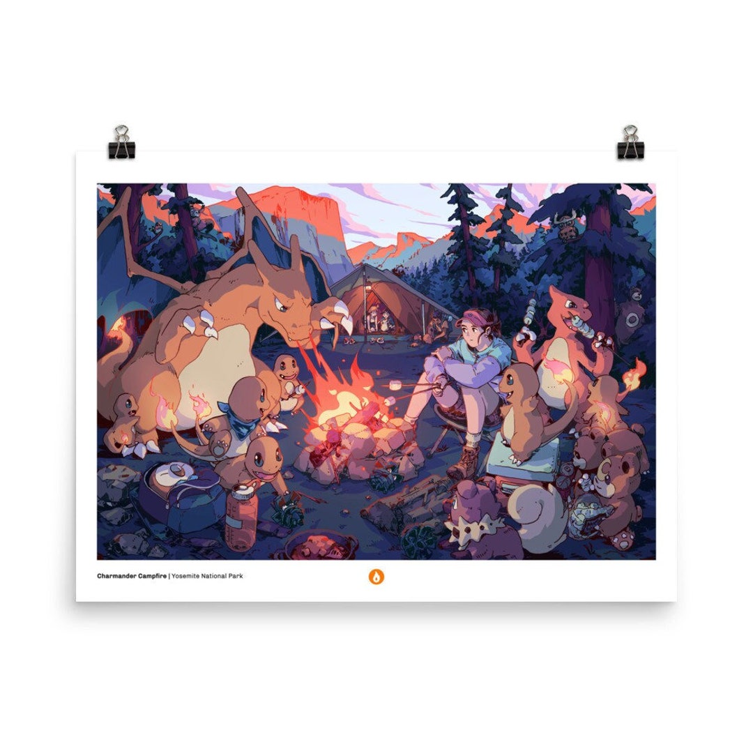 Charmander Campfire Print - Etsy