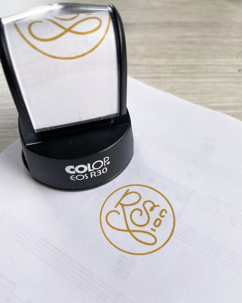 Custom Logo Pre-inked Stamp: Mustard Gold Ink - Etsy