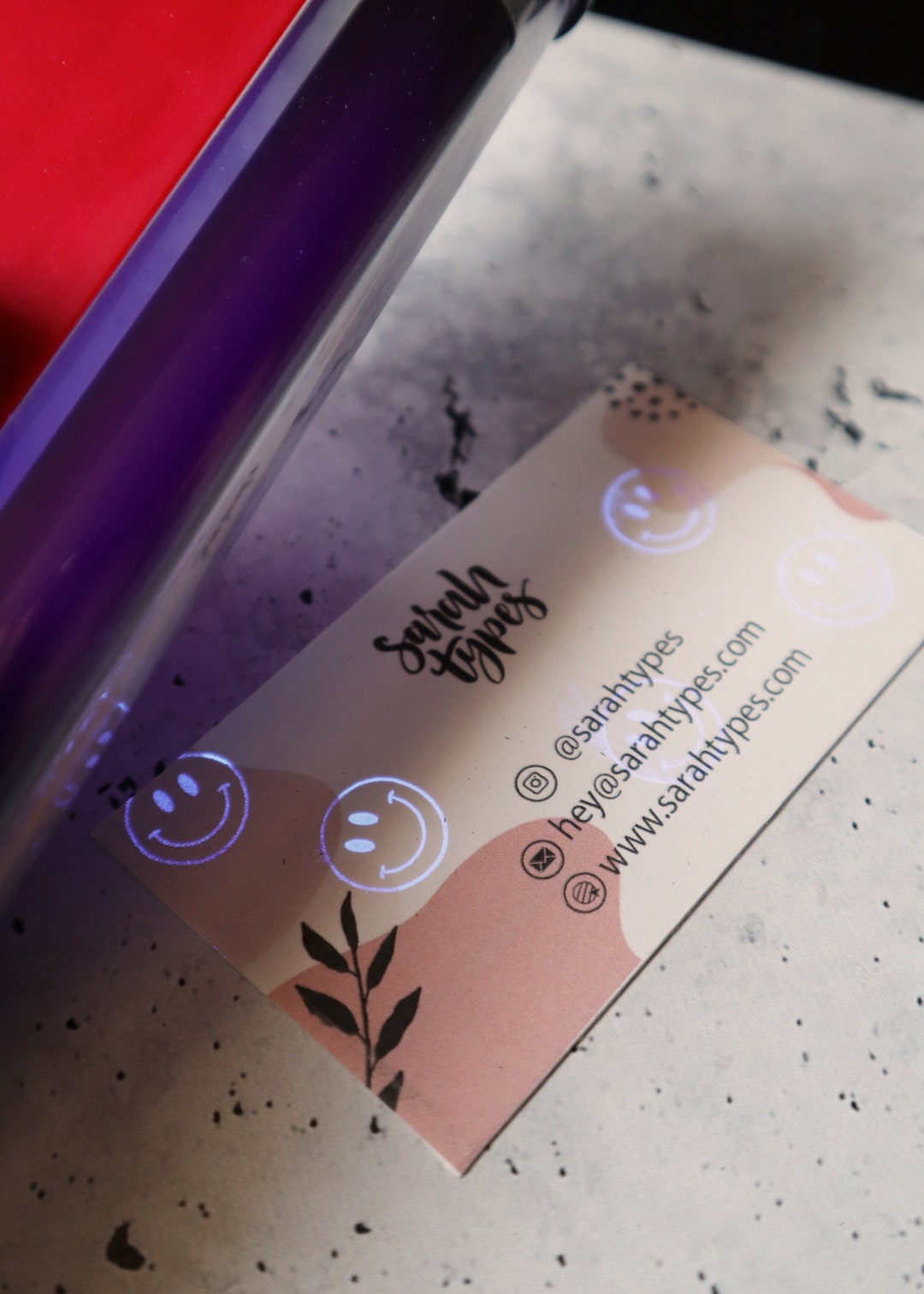 UV Ink Self-inking Logo Stamp - Black Light Rubber Stamp - Etsy