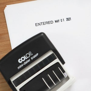 Entered Date Self Inking Stamp for Dating Entries - Etsy