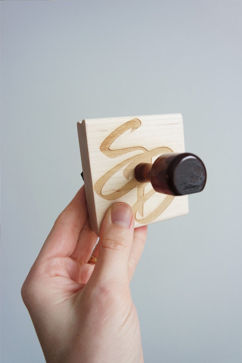 Custom Hand Crafted by Stamp - Calligraphy Name Stamp With Handle - Etsy